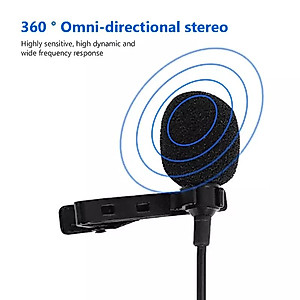 TBAKPU Microphone Professional for iPhone - Lavalier Lapel Omnidirectional Mic for iPad, iPod - Perfect for Audio & Video Recording, YouTube, Interview, Podcast, Vlogging