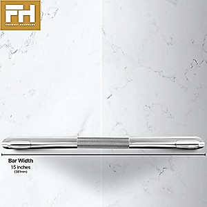 FINSBURY HARDWARE Shower Foot Rest, Corner Shower Bar for Shaving Legs, Wall Mounted Hotel Shower Foot Ledge, Brass Bar Bathroom Foot Step (Satin Nickel)