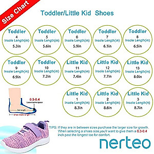nerteo Girls&Boys Running Shoes, Casual Comfort Walking Sneakers for Kids, Strap Tennis Shoes Purple/Pink 3 M US Little Kid