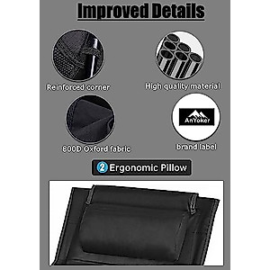 AnYoker Camping Chair, High-Back Compact Backpacking Chair, Portable Folding Chair, Beach Chair with Side Pocket and headrest, Lightweight Hiking Chair 0066YY (Coffee)