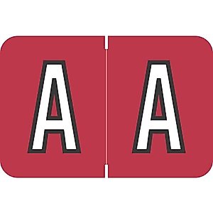 Doctor Stuff - File Folder Labels, Alphabet Letter A, Barkley/Sycom FABKM - BRAM Series Compatible Alpha Stickers, Red, 1" x 1-1/2", 225 Labels per Package