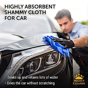 Premium Chamois Cloth for Car Drying - 26”x17” - Super Absorbent Reusable Shammy Towel for Car + Storage Tube - Scratch-Free Car Drying Shammy
