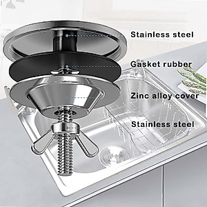 Stainless Steel Kitchen Sink Hole Cover, 2 Inch Faucet Hole Cover Stainless Steel Kitchen Sink Tap Hole Plate Stopper Cover Blanking Metal Plug(Polished Chrome)