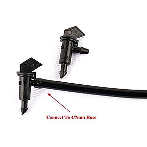 Lxcom Lighting 100 Pack 1 GPH Flag Drip Emitter Drip Emitters 4L/H Emitter Sprinkler Drippers System Parts Connect 4mm/7mm Hose for Lawn Vegetables Garden (Black)