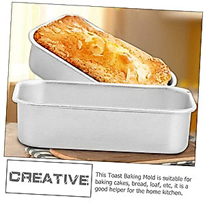 DOITOOL 2pcs Toast Bread Box Broiler Pan for Oven Cupcake Cheese Cakes Bread Baking Tray Aluminum Bread Pan Non Stick Loaf Bread Baking Molds Loaf Pans Toast Pans Silver Kitchen Supplies