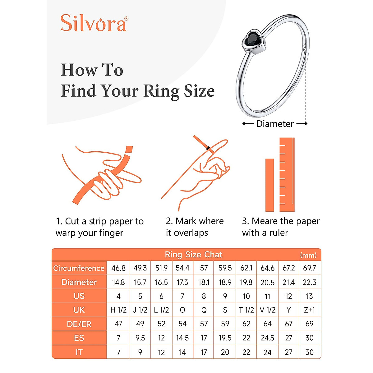 Silver Wedding Band for Woman Heart Cubic Zirconia Jewelry