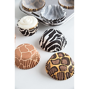 Fox Run Bake Cup Set, 3 x 3 x 1.25 inches, Animal Prints Mixed,6893,75