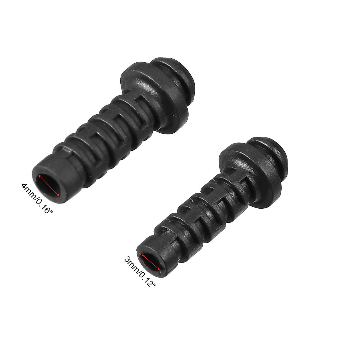 MECCANIXITY PVC Strain Cord Boot Protector Cable Sleeve 3mm and 4mm Black for Cable Protection 30pcs