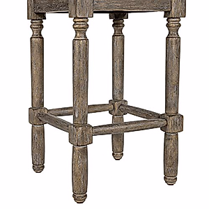 Ball & Cast Counter Height Stool Upholstered Counter Bar Stools Weathered Grey Finish 26" H, Taupe Fabric 2-Pack