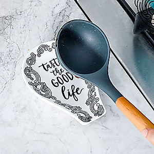 Spoon Rest For Stove Top, Ceramic Spoon Holder For Kitchen Counter Top, White Vintage Coffee Spoon Rest, Cooking Utensil Rest, Premium Farmhouse Kitchen Spatula Rest,1 pcs