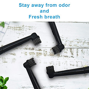 WuYan 16pcs Bamboo Charcoal Brush Heads for Oral B, Replacement Heads Rotation Type Electric Toothbrush Heads, for Pro Health/Triumph/Advance Power/3D Excel, Black Family Pack
