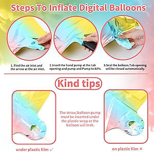 Rainbow Number 10 Balloons, 10th Birthday Balloon, 40inch Gradient 10 Balloon Numbers, Large Self Inflating Foil Balloon, 10th Birthday Decorations for Kids Birthday, 10 Anniversary Decorations
