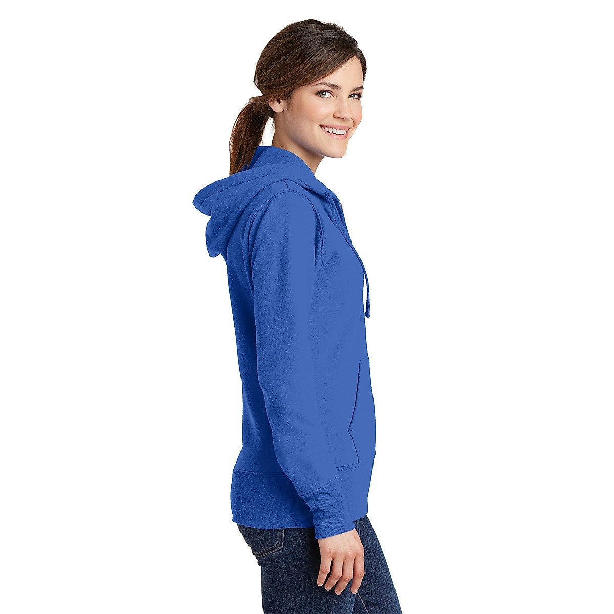 Port & Company Ladies Fleece Pullover Hooded Sweatshirt Royal