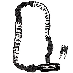 Kryptonite Keeper 585 Bike Chain Lock, 2.7 Feet Long Heavy Duty Anti-Theft Bicycle Chain Lock with Keys for Bike, Motorcycle, Scooter, Bicycle, Door, Gate, Fence,Black