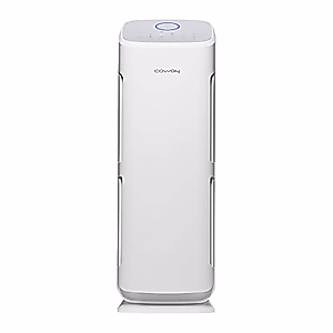 Coway Tower True HEPA air purifier with Air Quality Monitoring, Auto Mode, Timer, Filter Indicator, White (AP-1216L)