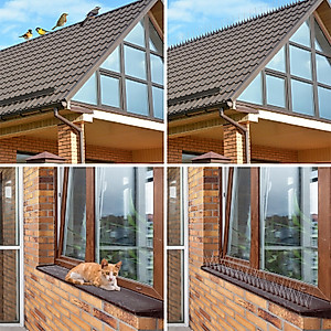 Aeibxiy Bird Spikes, 5 Pack Bird Deterrent Spikes for Outdoor, Plastic Bird Spike for Small Bird Cat Squirrel, Pigeon Spikes for Fence Roof and Wall