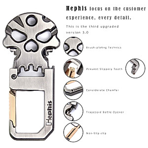 Hephis Solid Keychain with Handy Bottle Opener,Heavy Duty Key Management,Durable Car Key Chains for Men and Women(Matte Black and Gold)
