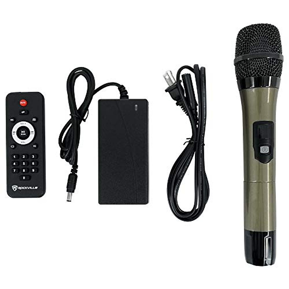 Rockville Go Party ZR10 Dual 10" Portable Wireless LED Bluetooth Speaker+UHF Mic