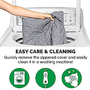 Furhaven Medium Memory Foam Dog Bed Pinsonic Quilted Paw L Shaped Chaise w/ Removable Washable Cover - Titanium, Medium