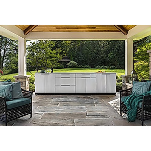 NewAge Products Inc. Outdoor Kitchen Classic 64" W x 24" D 3 Piece Set, Stainless Steel, 65067