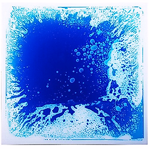 Art3d 1-Pack Fancy Floor Tile for Kids Room Liquid Encased Floor Tile, 12" X 12" Blue