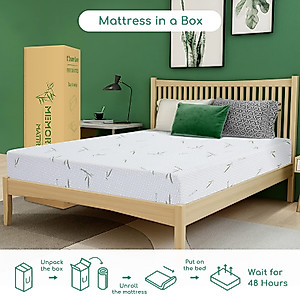 Airdown California King 10 Inch Memory Foam Mattress with Breathable Bamboo Cover, Medium Firm Green Tea Gel Mattress for Pressure Relieving, CertiPUR-US Certified, Made in USA