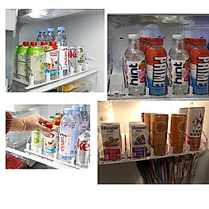 Drink Organizer for Fridge, Upgraded Self Pushing Fridge Drink Organizer, Automatic Drink Dispenser for Fridge-Holds up to 25 Cans - Accessories Included