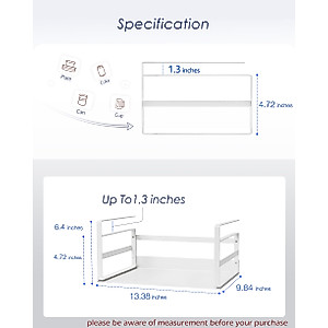 Nxconsu 2Pack Under Shelf Storage Cabinet Hanging Basket Organizer Under Pantry Storage Shelf Rack Holder for Kitchen Cupboard Desk Table Bookshelf Can Bottle Heavy Duty All Metal Slide-in White