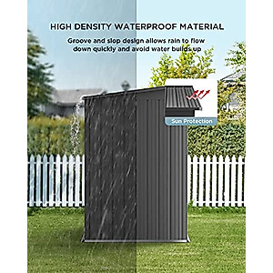 Bealife 6' x 4' Outdoor Storage Shed Clearance with Floor Base, Metal Outdoor Storage Cabinet with Double Lockable Doors, Waterproof Tool Shed, Backyard Shed for Garden, Patio, Lawn, in 2boxes(Grey)