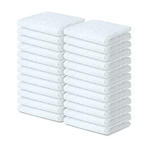 Zuperia 100% Cotton Luxury Bath Wash Cloths 60 Pack - Highly Absorbent Soft Washcloths for Face- Gym Towels, Hotel Spa Quality, Reusable and Multipurpose Towels 12 x 12 Inches (White)