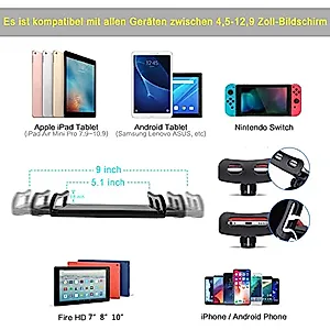 Tablet Stand for Bed, Adjustable and Foldable Tablet Stand Holder with 360 Degree Rotation for iPhone iPad Cellphone Tablet Kindle Fire, or Other 4.7-12.9 inch-Screen Devices (Black)(Extended Arm)