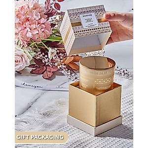 M&SENSE Vanilla Bean Scented Candles for Home Luxury Candle Gift Set, House Warming Gifts New Home, 7.4 oz 45 Hours Slow Burning, Natural Soy Candle for Home Scented