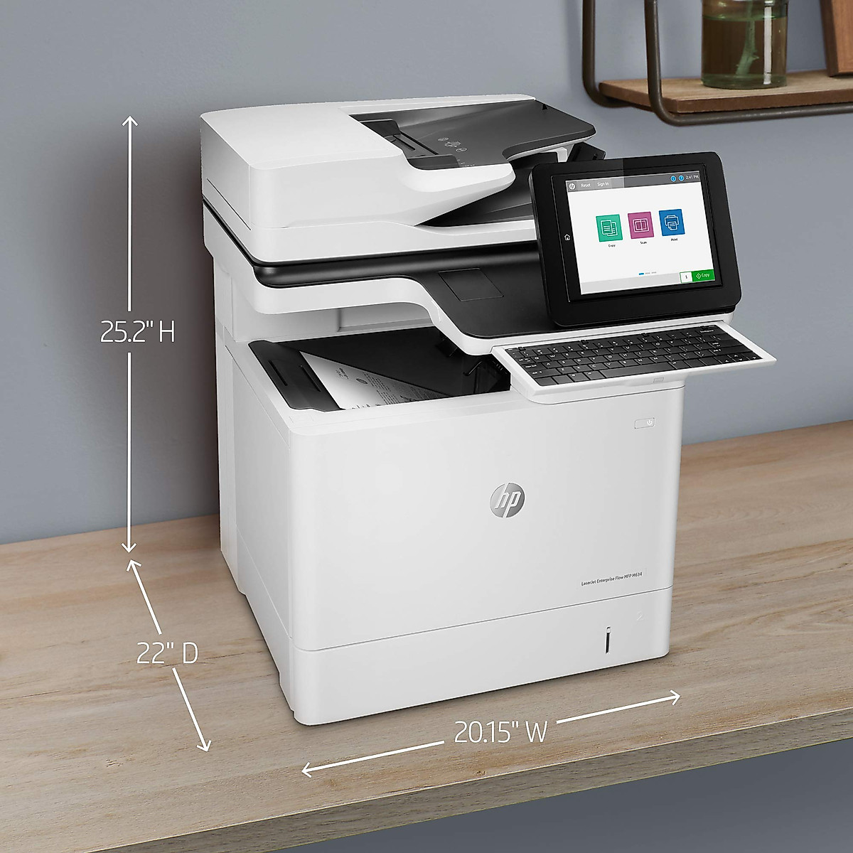 HP LaserJet Enterprise Flow MFP M634h Monochrome All-in-One Printer with built-in Ethernet & 2-sided printing (7PS95A)
