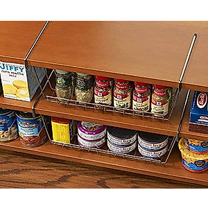 LTL Home Products More Inside Hanging Under Shelf Storage Basket, Large, Chrome