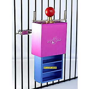 Busy Bird | Ele-Waiter Foraging Bird Toy - Helicopter Arm adjusts Elevator to Expose Treats - 100% Metal, Ultimate Brain Teaser and Mind Game for Medium to Extra Large Birds