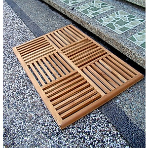 New Grade A Teak Wood 36"x24.5" Basket Weave Door/Shower/Spa/Bath Floor Mat #WFAXBWFM