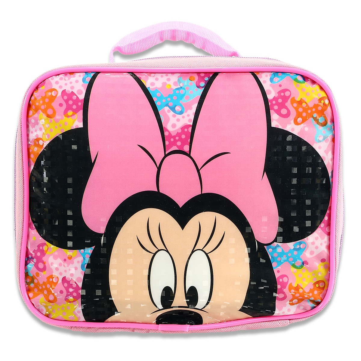 Fast Forward Minnie Mouse Backpack and Lunch Box Set - Bundle with Mini 11" Minnie Backpack, Minnie Mouse Lunch Box, Water Bottle, Stickers, More | Minnie Mouse Backpack for Girls