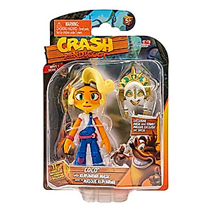 Crash Bandicoot 11cm Coco with Mask HE12300 | Collectable Retro Gaming Figure for Kids with Accessory