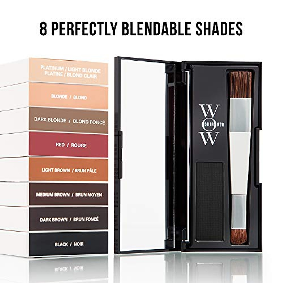 Color Wow Root Cover Up, Black – Instantly cover greys + touch up highlights, create thicker-looking hairlines, water-resistant, sweat-resistant - No mess multi-award-winning root touch up