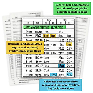 Calculating AT-4500 Sets up in Minutes - totals Regular and Overtime Hours Worked