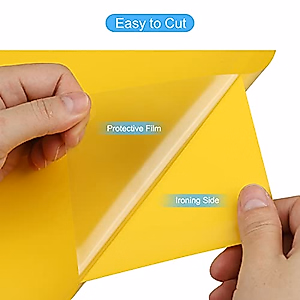 MECCANIXITY Heat Transfer Vinyl Rolls, 12" x 35 Feet HTV Vinyl, Yellow HTV Vinyl Iron on Vinyl Heat Vinyl Design for Shirts, Pillows, Hand Bags, Hats