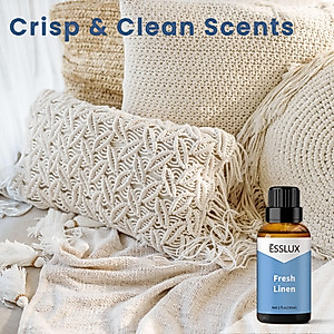 Fresh Linen Fragrance Oil - ESSLUX Aromatherapy Essential Clean Scented Oils for Diffuser, Massage, Soap, Candle Making Scents, Perfume, Home Fragrance, 30 ml