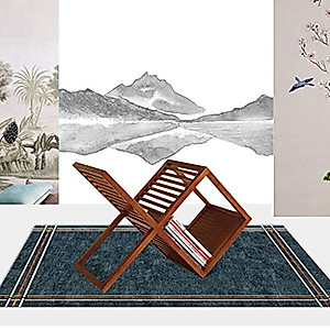 Storage Newspaper Baskets Furniture Wooden Newspaper Rack Study Room Living Room Magazine Rack Rack Study Room Shelves (Color : Brown, Size : 6735cm)