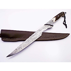 Custom Damascus Knife Hunting Knife Outdoor Knife With Stag Antler Handle