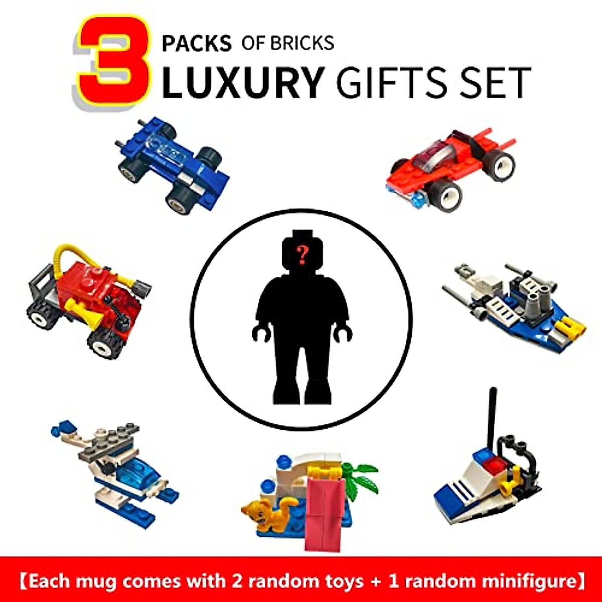 Lumsburry Build-on Brick Coffee Mug, Funny DIY Novelty Cup with Building Blocks Creative for Kids Men Women Xmas Birthday (Cool Black)