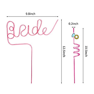 19Pcs Bride Straws - Bachelorette Party Favors Bridal Shower Gifts for Bride to Be Drinking Straws, 1 Large Bride and 18 Small Straw Bachelorette Decoration Party Supplies