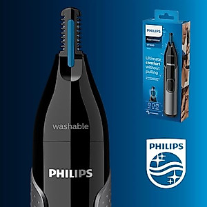 Nose Hair Trimmer, Series 3000 Nose, Ear and Eyebrow Trimmer Showerproof with Protective Guard System, Battery-Operated, No pulling Guaranteed - NT3650/16