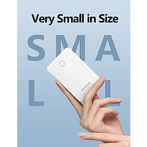 miisso 6000mah Card Size Built in Cables Power Bank, Built in USB C Cords Battery Pack Travel Charger Portable Charger for Phones, 4 Output Ultra Slim Battery Pack Compatible with iPhone, White