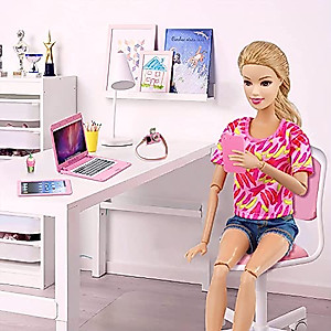 LCXYYY Dollhouse Miniature Laptop Computer Tablet Phone Simulation Accessories, 1:6 Scale Dollhouse Accessories Dolls Play Sets