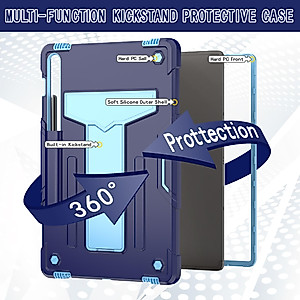 Tablet PC Case Case Compatible with Samsung Galaxy Tab S9 Plus 12.4" 2023 X810/X816B/X818U,with Kickstand Three-Layer Hybrid Full Body Case Rugged Shock-Proof Fall Protection Cover Tablet Home (Color